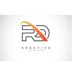 Dr d r brush logo letters with red and black Vector Image