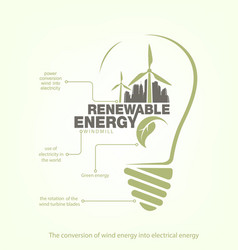 Green power generation infographic wind turbine Vector Image