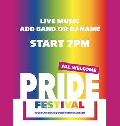 Pride month festival poster flyer design Vector Image