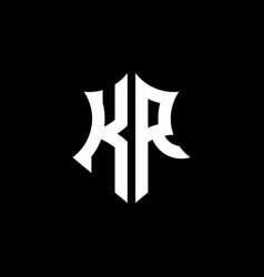 Kr monogram logo with square rotate style outline Vector Image