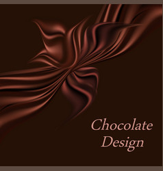 Chocolate wavy background dark brown choco frame Vector Image