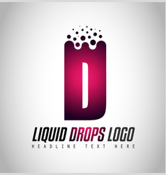 Letter l with flow drops Royalty Free Vector Image