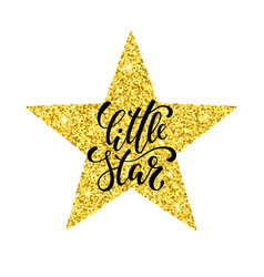 Cute yellow smiling little star isolated on white Vector Image