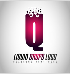 Letter l with flow drops Royalty Free Vector Image