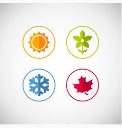Four seasons icons set Royalty Free Vector Image