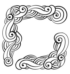 Zen doodle corners with curls and spirals Vector Image
