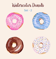 Donut watercolor poster Royalty Free Vector Image