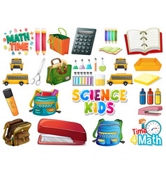 Word design for school subject mathematics Vector Image