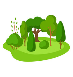 Spring landscape with trees mountains and hills Vector Image