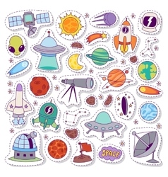 Solar system planet stickers Royalty Free Vector Image