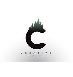 Creative r letter logo idea with pine forest Vector Image