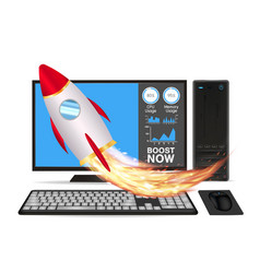 Desktop computer mascot Royalty Free Vector Image