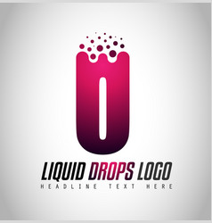 Letter l with flow drops Royalty Free Vector Image