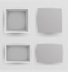 White cube cubic box 3d template front view Vector Image