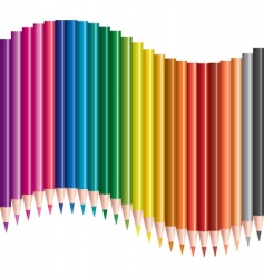 Seamless colored pencils row with wave on lower Vector Image