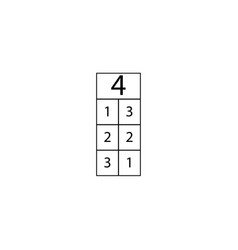 Multiplication table to ten sign math Royalty Free Vector