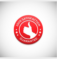 100 satisfaction guaranteed golden medal label Vector Image