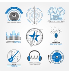 Musical instruments logos and badges graphic Vector Image