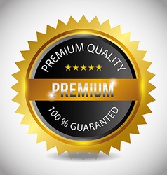 Guaranteed premium quality gold sign round label Vector Image