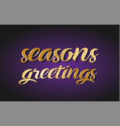 Golden text on blue background merry christmas Vector Image