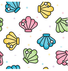 Pastel scale seamless pattern with white outline Vector Image