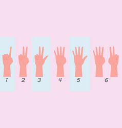 Counting hands show figures count one two three Vector Image