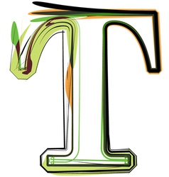 Slimy font type letter t Royalty Free Vector Image