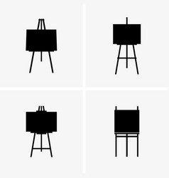 Silhouette of drawing artist on an easel Vector Image