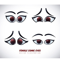 Cartoon funny eyes collection Royalty Free Vector Image
