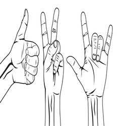 Number one hand finger pointing up Royalty Free Vector Image