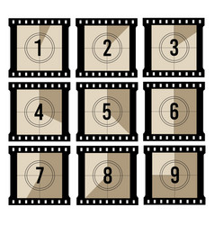 Retro film countdown frames Royalty Free Vector Image