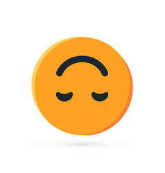 Round yellow emoji in flat style Royalty Free Vector Image