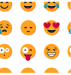 Round yellow emoji in flat style Royalty Free Vector Image