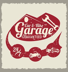 Vintage garage service emblem Royalty Free Vector Image