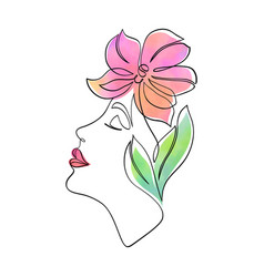Woman s face in flower Royalty Free Vector Image