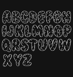 Hand drawn doodle funny font set sketch cute Vector Image