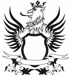 Vintage shield with wings Royalty Free Vector Image