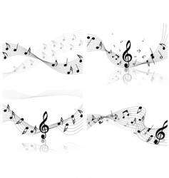 Music with falling notes on white Royalty Free Vector Image