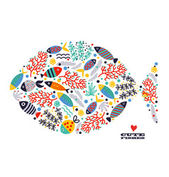 Cute fish card Royalty Free Vector Image - VectorStock