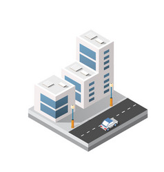 Theatre building isometric infographics Royalty Free Vector