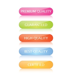 Quality buttons 2 Royalty Free Vector Image - VectorStock