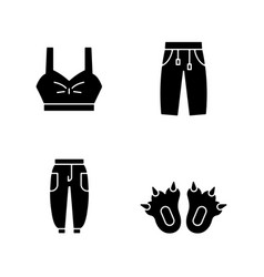 Home outfit with hoodie black glyph icon Vector Image