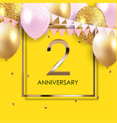 Template 2 years anniversary Royalty Free Vector Image