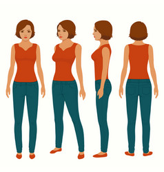 Woman body front and back view Royalty Free Vector Image