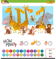 Counting numbers with animals Royalty Free Vector Image