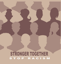 No to racism text message for protest action Vector Image