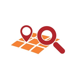 Location search folded map navigation Royalty Free Vector