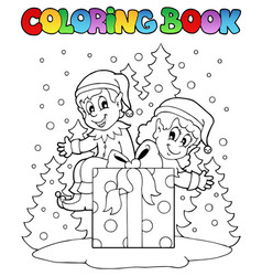 Coloring book winter theme 2 Royalty Free Vector Image