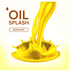 Extra virgin vegetable oil splash realistic Vector Image