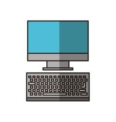 Happy cartoon desktop computer Royalty Free Vector Image